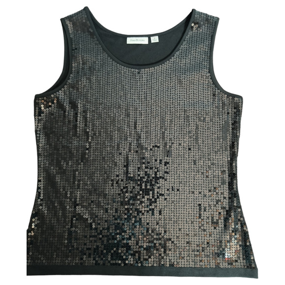 Joan Rivers | Tops | Joan Rivers Sequin Tank Top Womens Size S Black ...